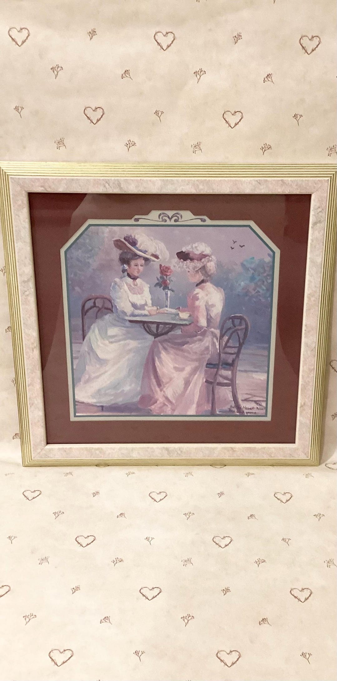 Vintage Victorian Ladies at Tea Print Art, Victorian Ladies Tea for Two ...