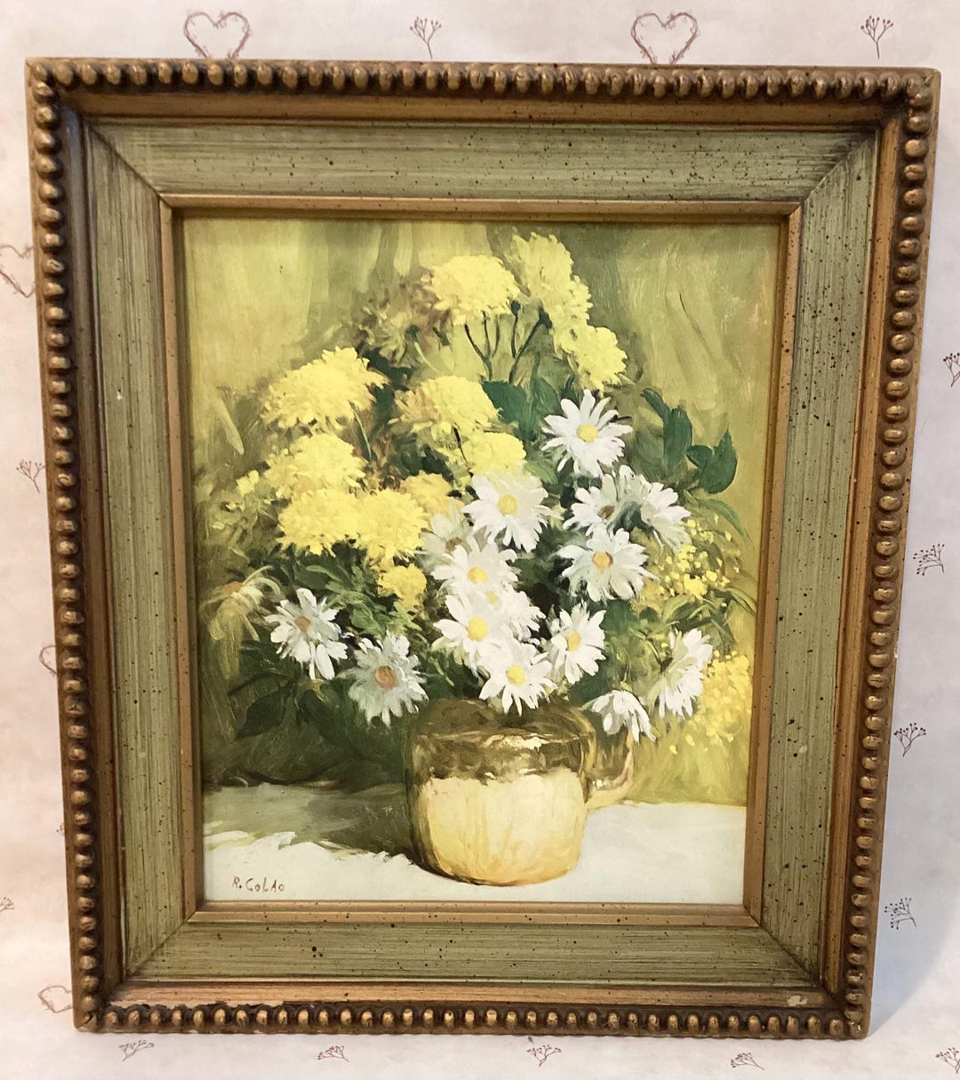 Vintage Floral Arrangement Vase Frame Print Art, Vintage Flower Bouquet ...