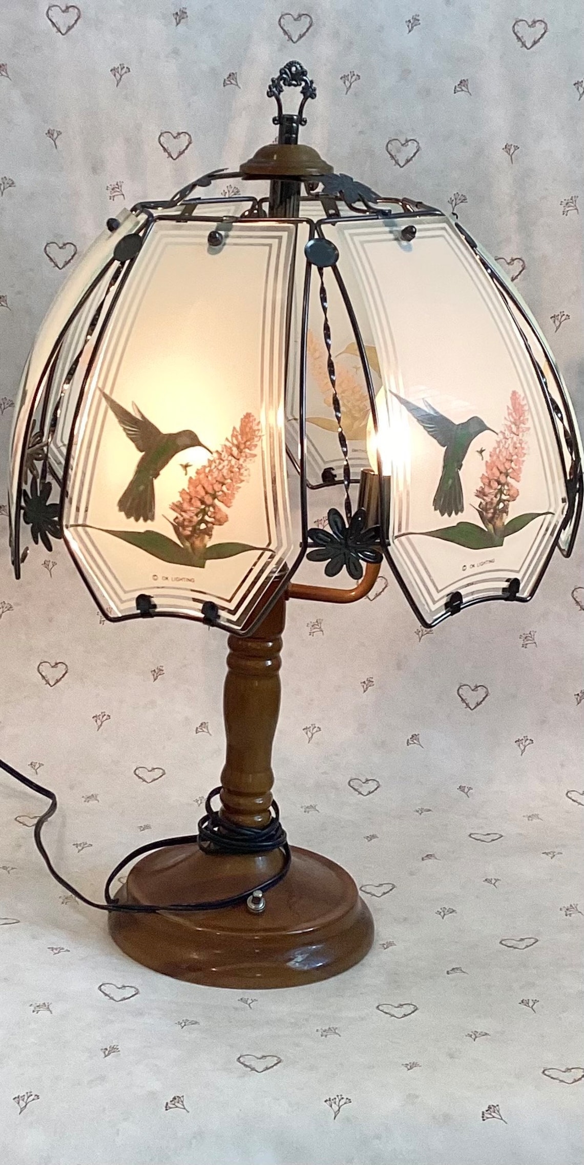 Beautiful Vintage Floral Hummingbird Accent Lamp Ok Lighting, Floral ...