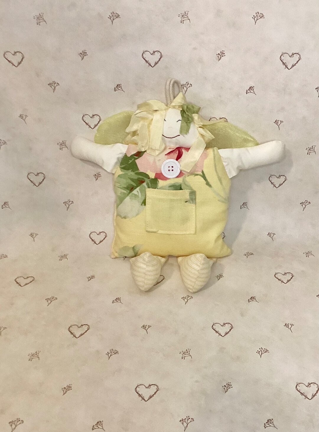 Vintage Spring Woof and Poof Baby Angel Bean Bag Floral Hanger Doll - Etsy