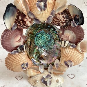 Beautiful Iridescent Vintage Handmade Seashell Sculpture Figurine ...