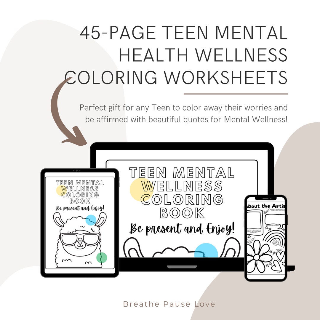 Colorful Mind: 45-page Teen Coloring Book for Mental Wellness ...
