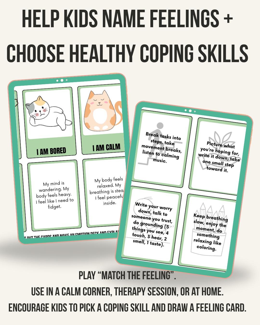 Kids Emotions Flashcards: Social Emotional Learning Coping Skills Game ...