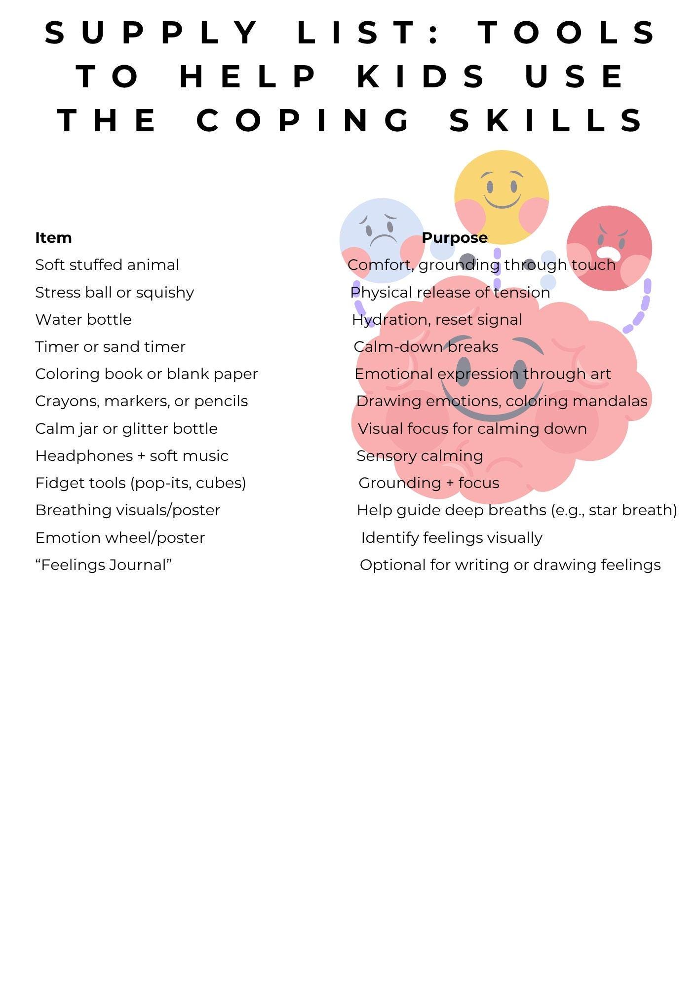 Feelings to Coping Skills Wheel Chart for Kids | Emotional Regulation ...