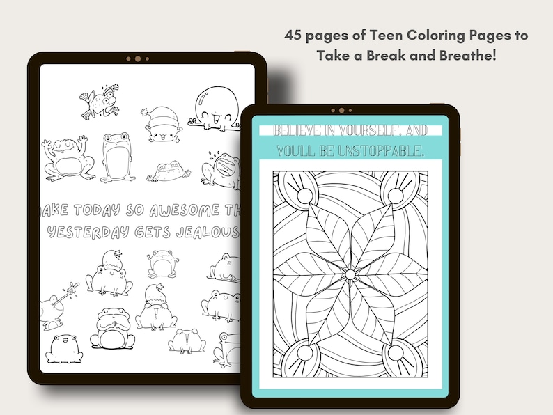 Teen Mental Wellness Coloring Book: 45-page Meditation (digital ...