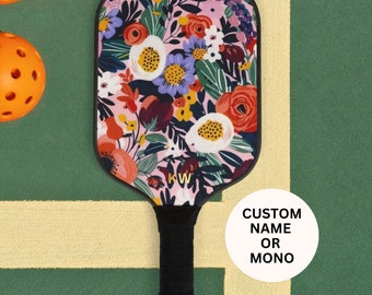 Leopard Pink Flowers Pickleball Kit, Custom Pickle Ball Player Gift for ...