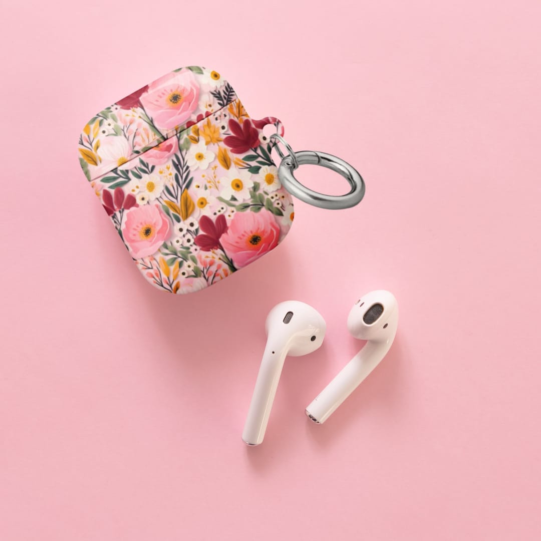 3D Floral Air Pods Cover Airpods Pro Case Cover Pink Hard Cover for 1st ...