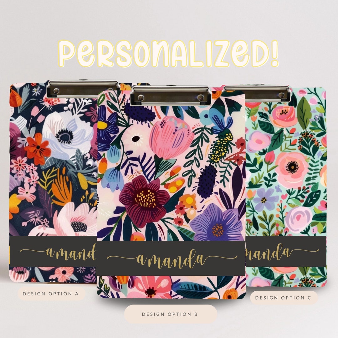 Personalized Clipboard Floral Office Supply Clipboards for Professional ...