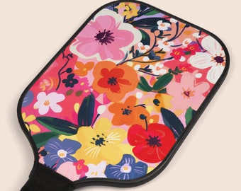 Leopard Pink Flowers Pickleball Kit, Custom Pickle Ball Player Gift for ...