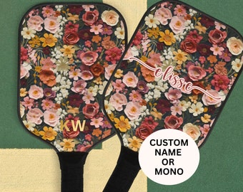 Leopard Pink Flowers Pickleball Kit, Custom Pickle Ball Player Gift for ...