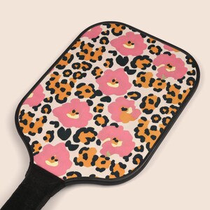 Leopard Pink Flowers Pickleball Kit, Custom Pickle Ball Player Gift for ...