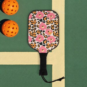 Leopard Pink Flowers Pickleball Kit, Custom Pickle Ball Player Gift for ...