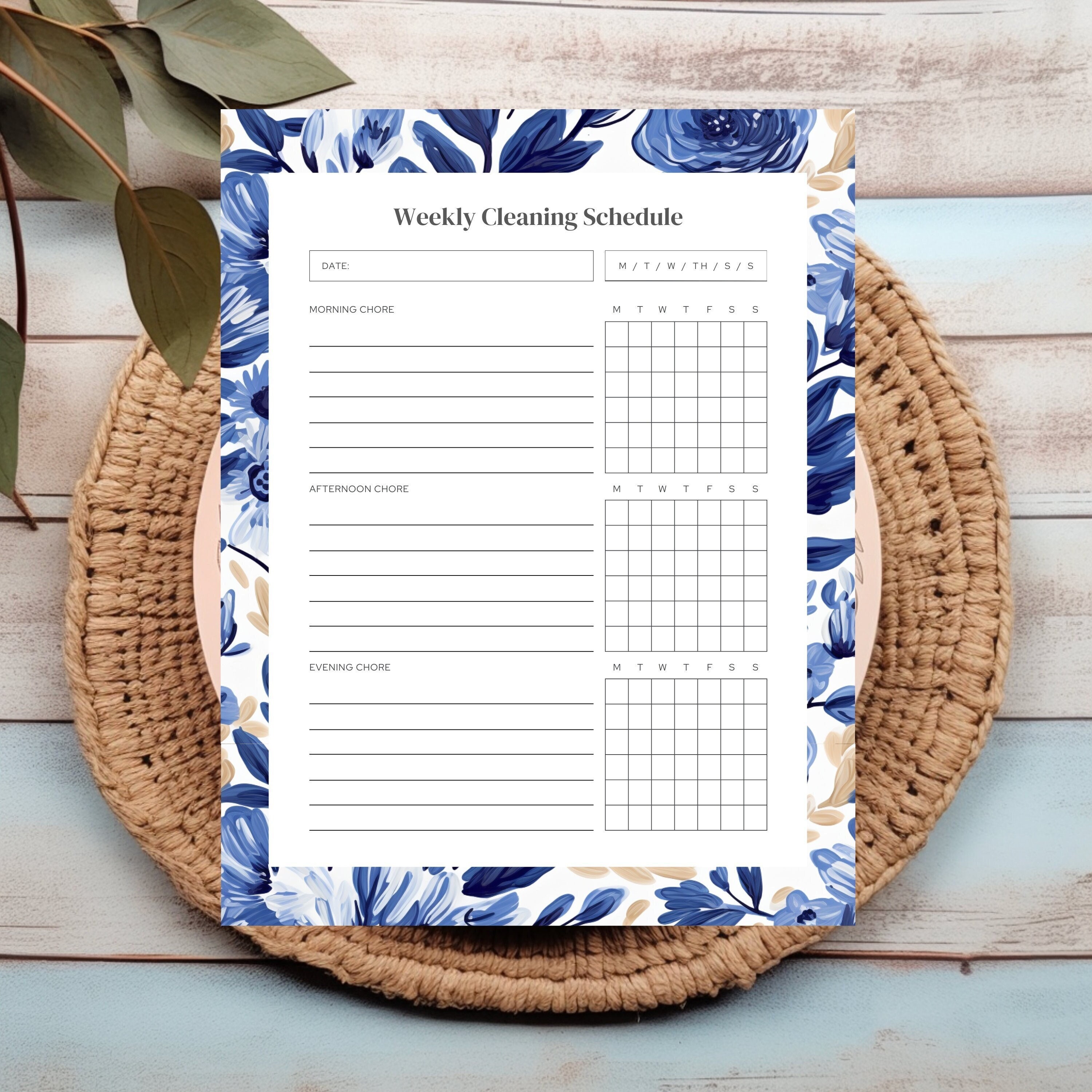 Weekly Cleaning Checklist PDF House Cleaning Checklist Journal Tracker ...