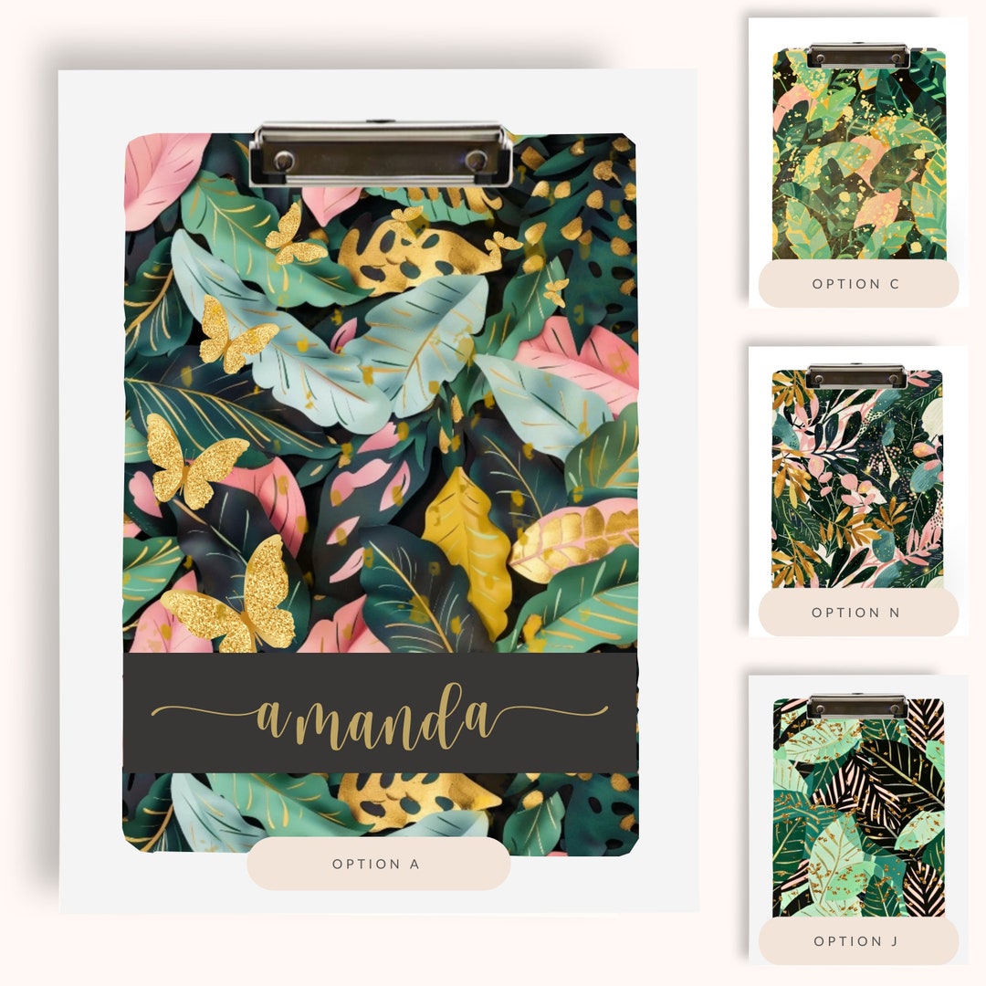 Personalized Clipboard Jungle Leaves Office Supplies Clipboards for ...