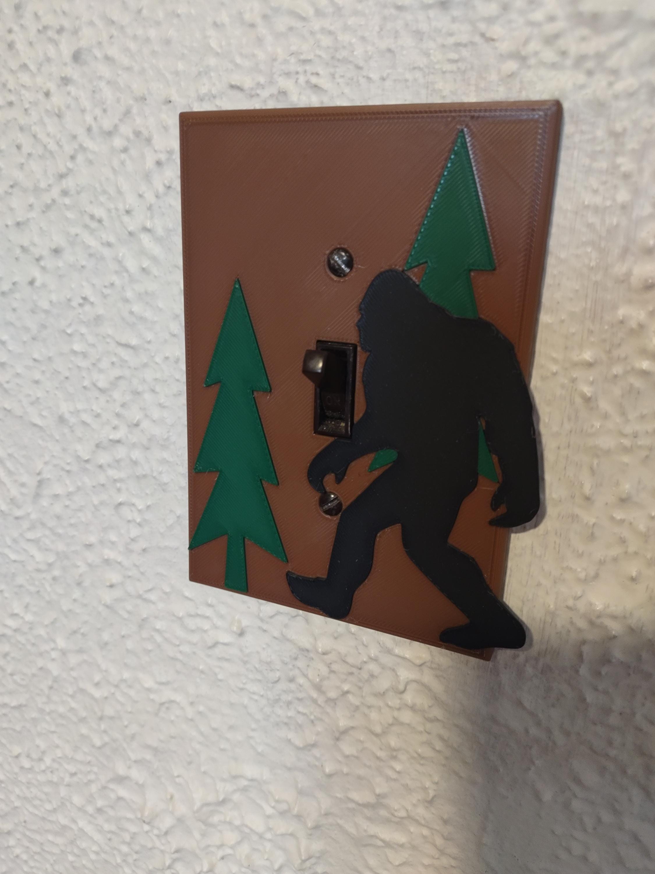 3D Printed Bigfoot Light Switch Cover Sasquatch Cryptid - Etsy