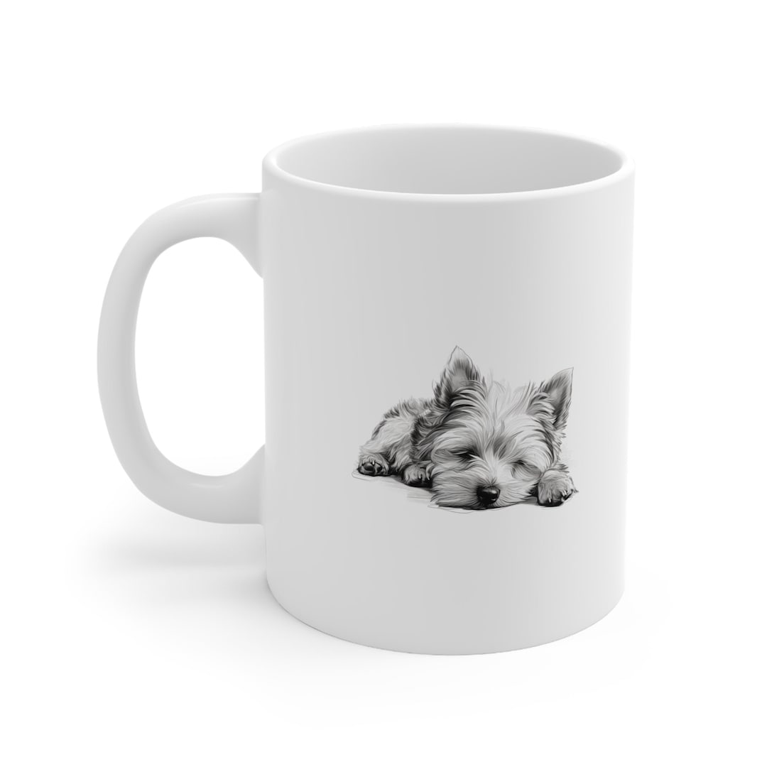 Yorkie Mug Cozy Front Back Designs Unique 11oz Ceramic - Etsy