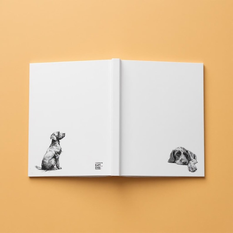 German Wirehaired Pointer Notebook: Dog Lover Gift, Front & Back Print ...