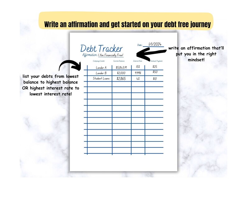 Debt Tracker, Debt Tracker Printable, Debt Snowball Tracker, Debt ...