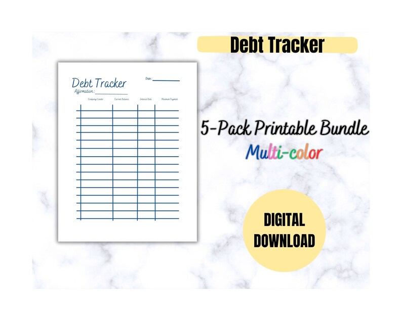 Debt Tracker, Debt Tracker Printable, Debt Snowball Tracker, Debt ...