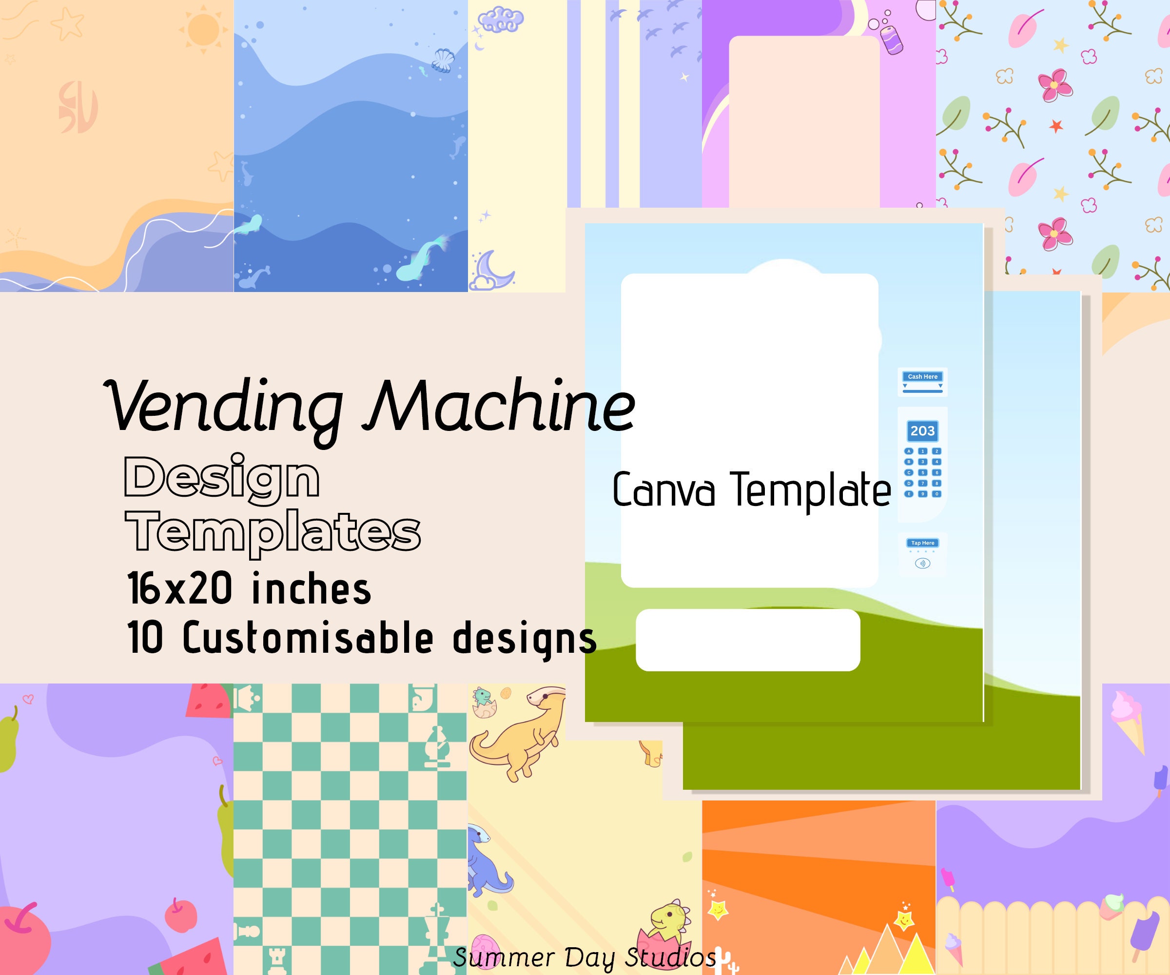 Vending Machine Design Template - Customizable and Editable 16x20 ... Vending Machine Design Template - Customizable and Editable 16x20 ...