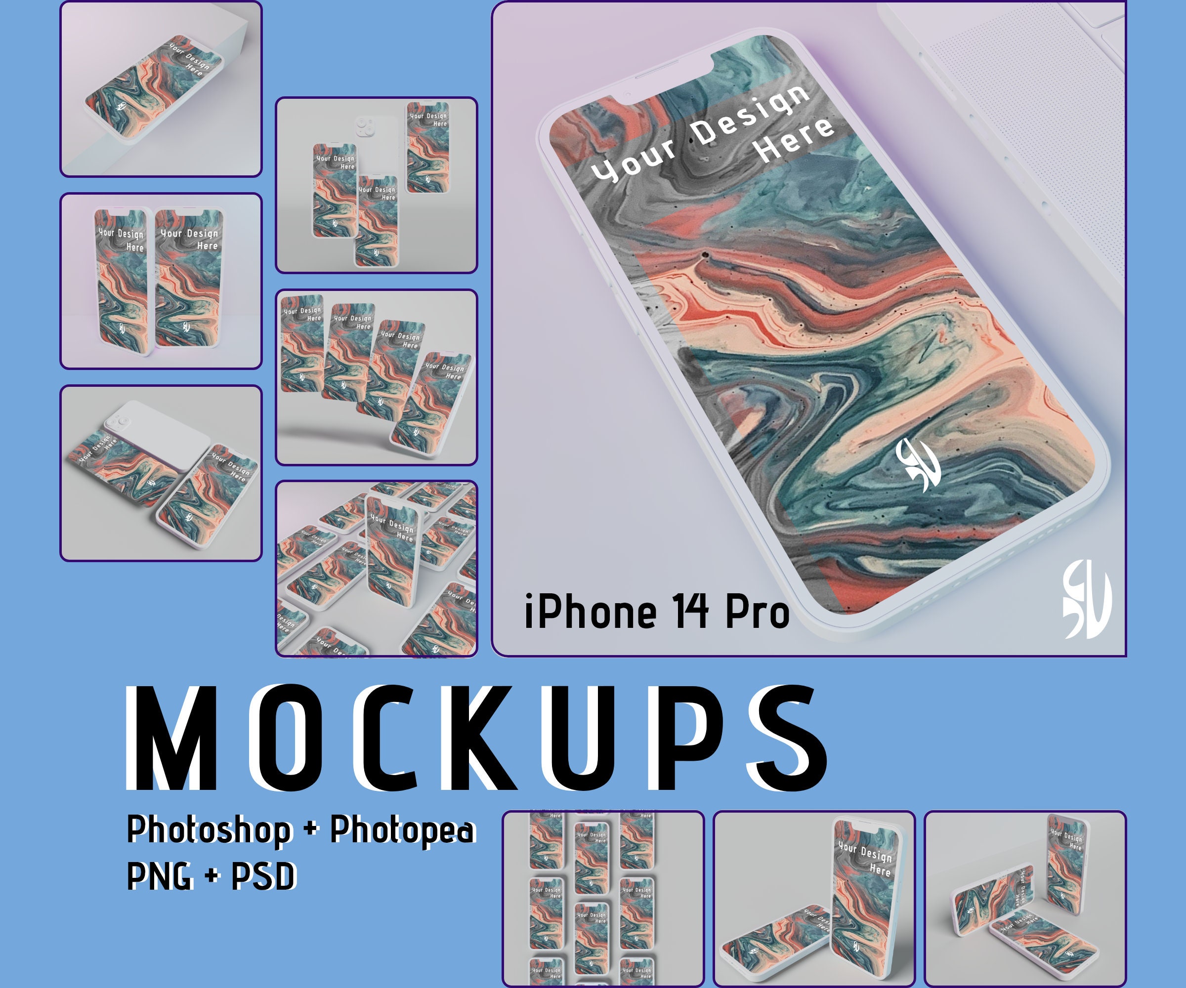 IPhone Mockup UX Portfolio UI Design Display iPhone 14 Mockup Digital ...