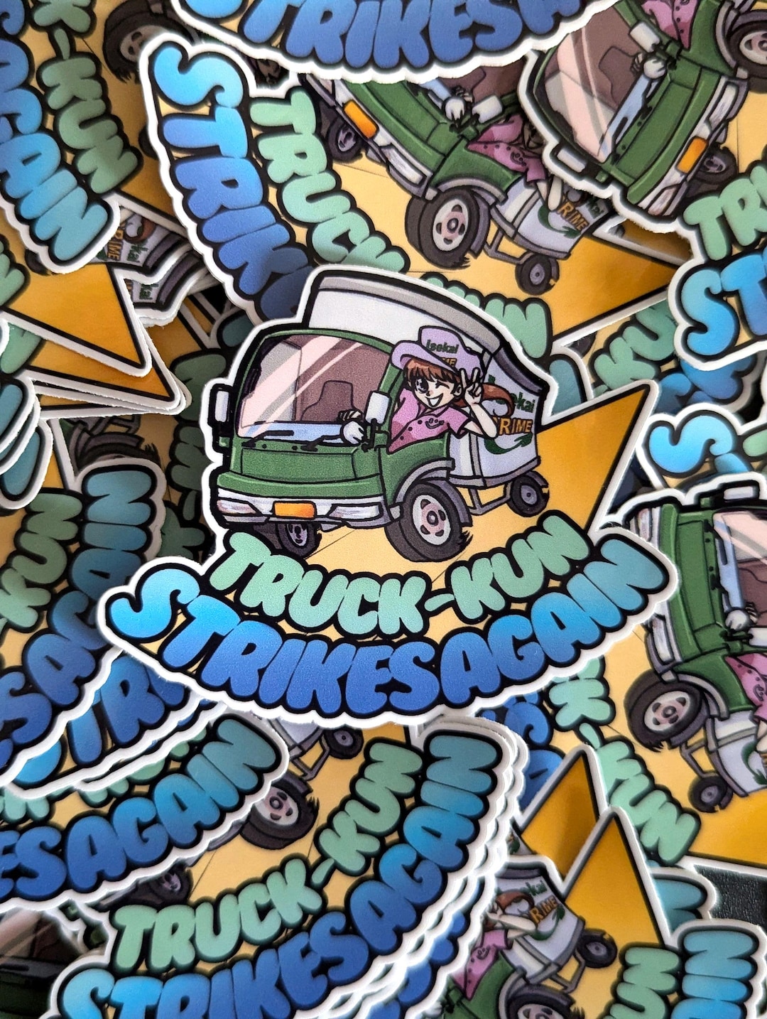 Truck-kun Strikes Again | 3 Inch Glossy Sticker | Funny Anime Isekai ...
