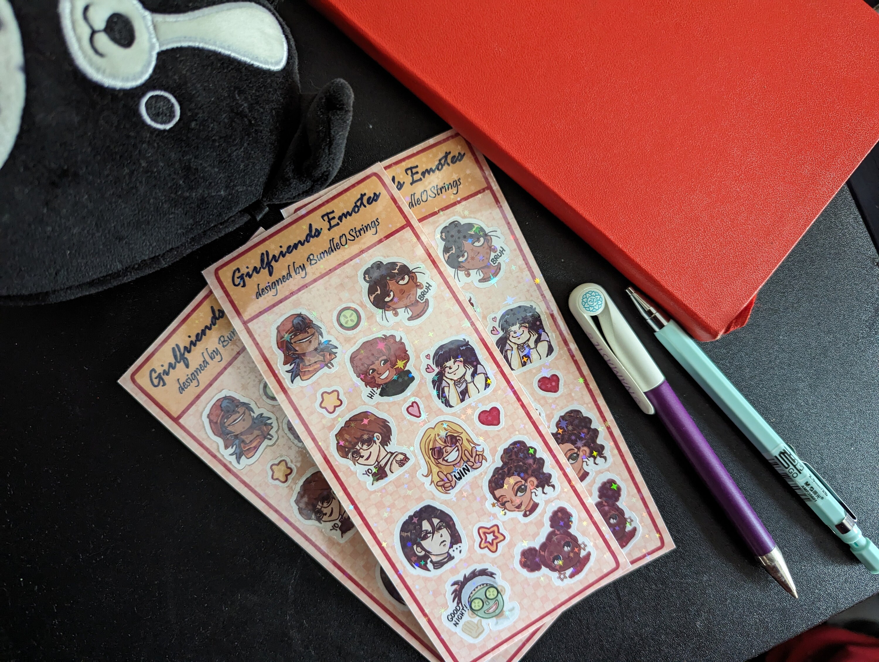 Girlfriends Emote Sticker Sheet Cute Fun Glitter Vinyl Stickers for ...