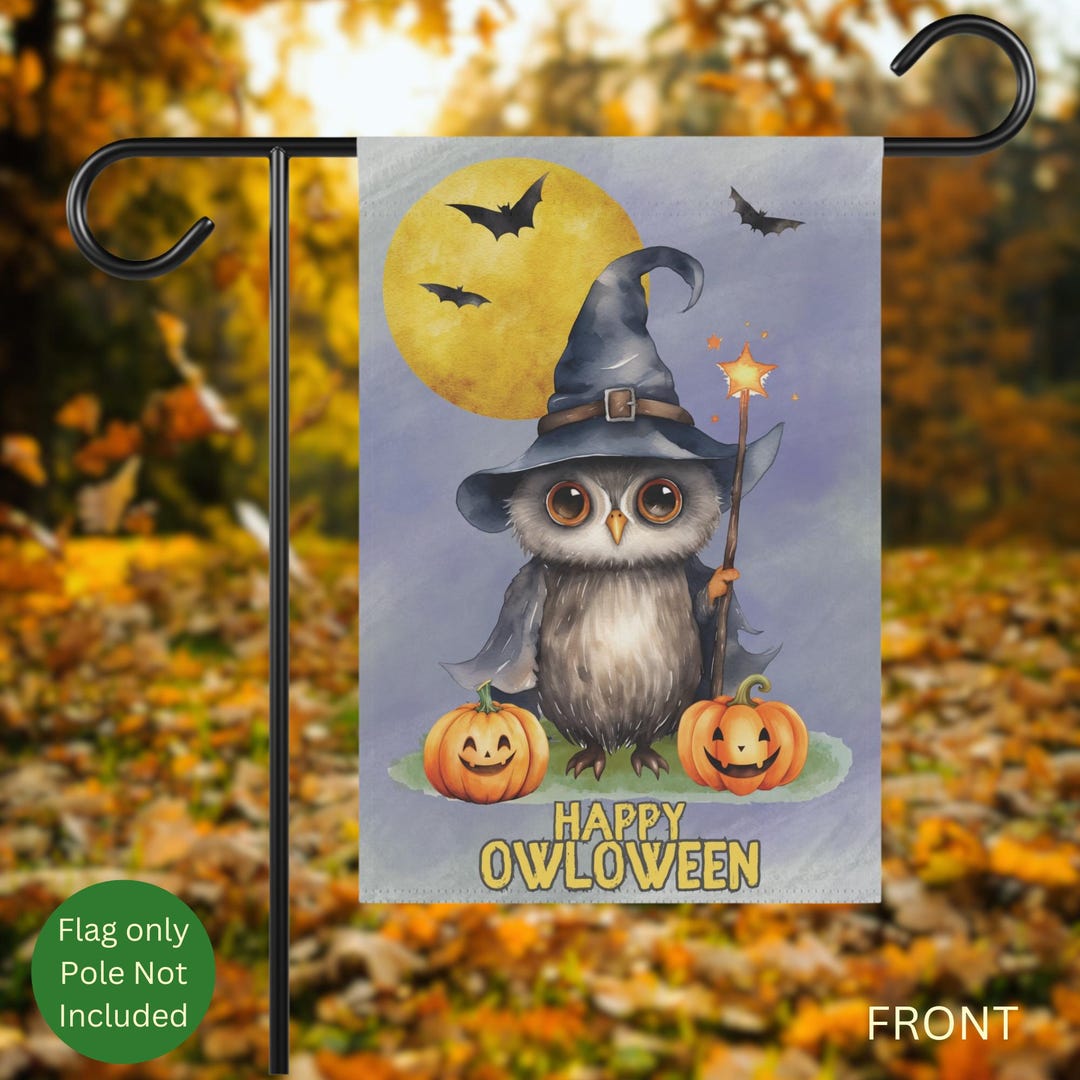 Happy Owloween Garden & House Banner, Halloween Gift for Gardener or ...