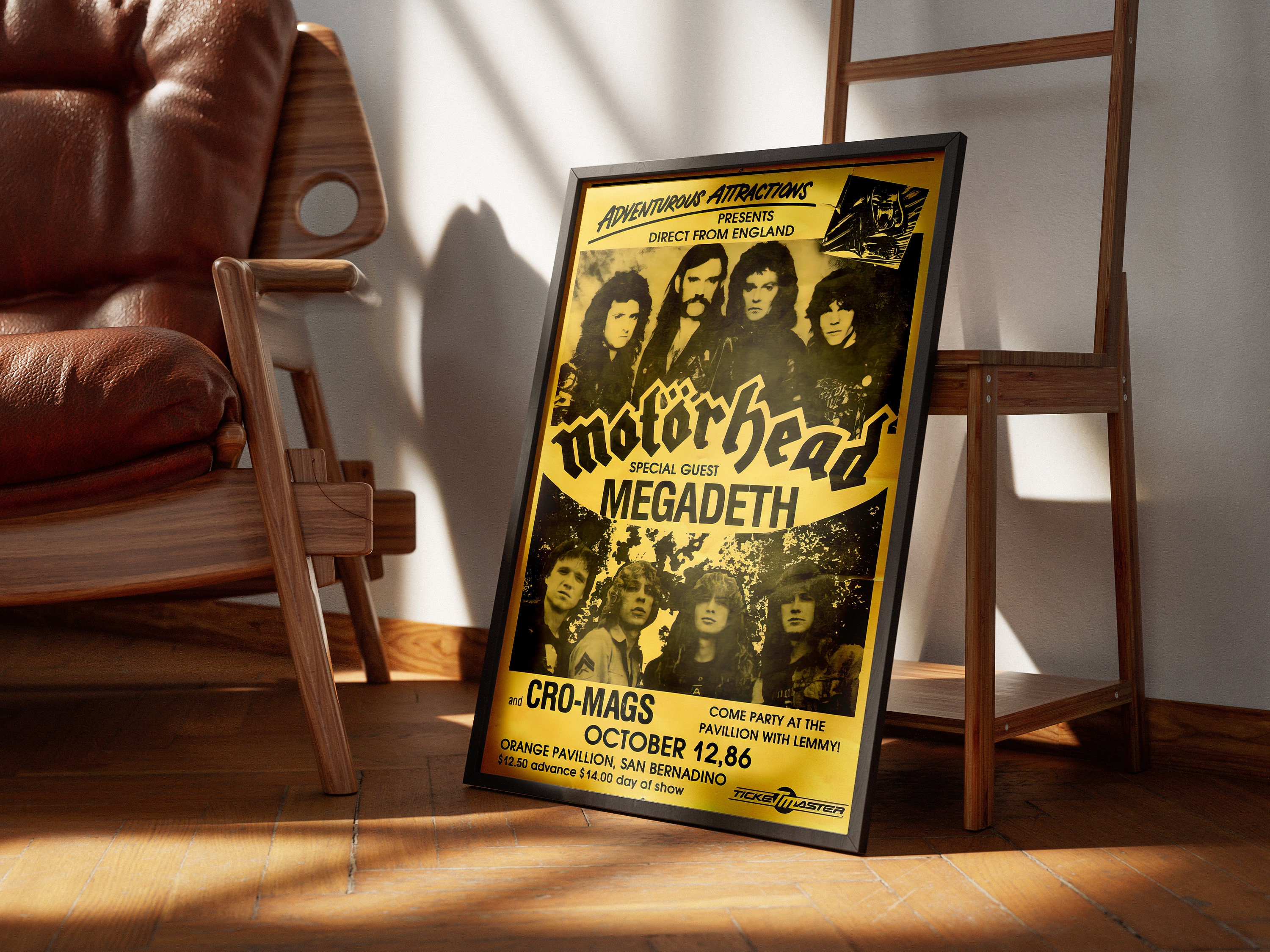 Motorhead Megadeth Poster, Motorhead Megadeth Concert Poster, Rock ...