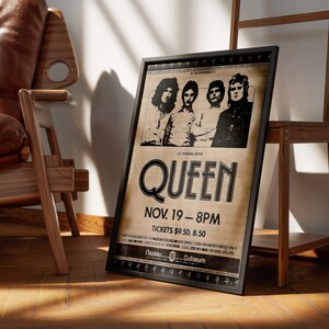 Queen Poster, Queen Concert Poster, Rock Poster, Birthday Gifts, Home ...