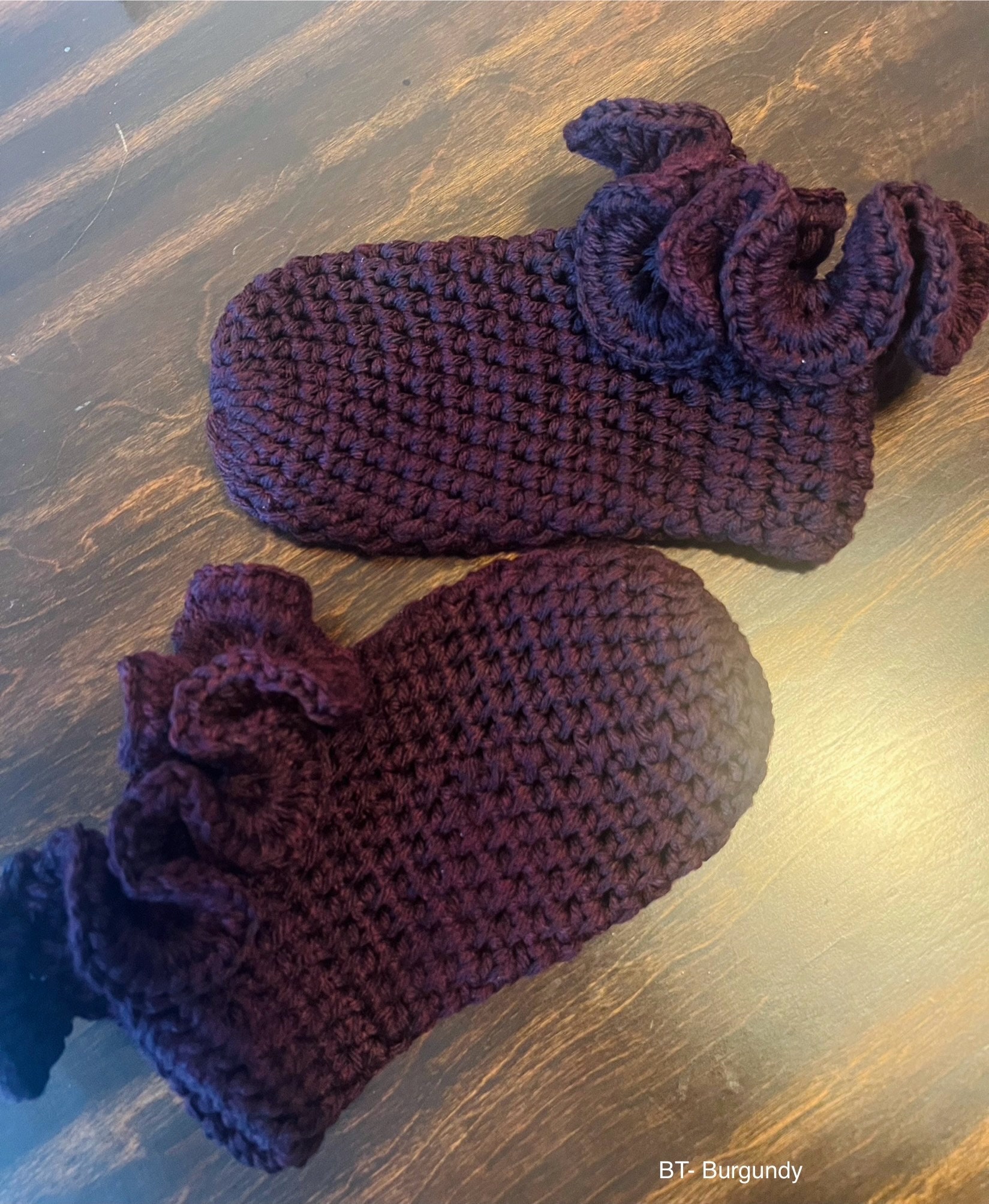 Crochet Footie Socks With Ruffles, Ruffle Booties, Slippers, Great Gift ...