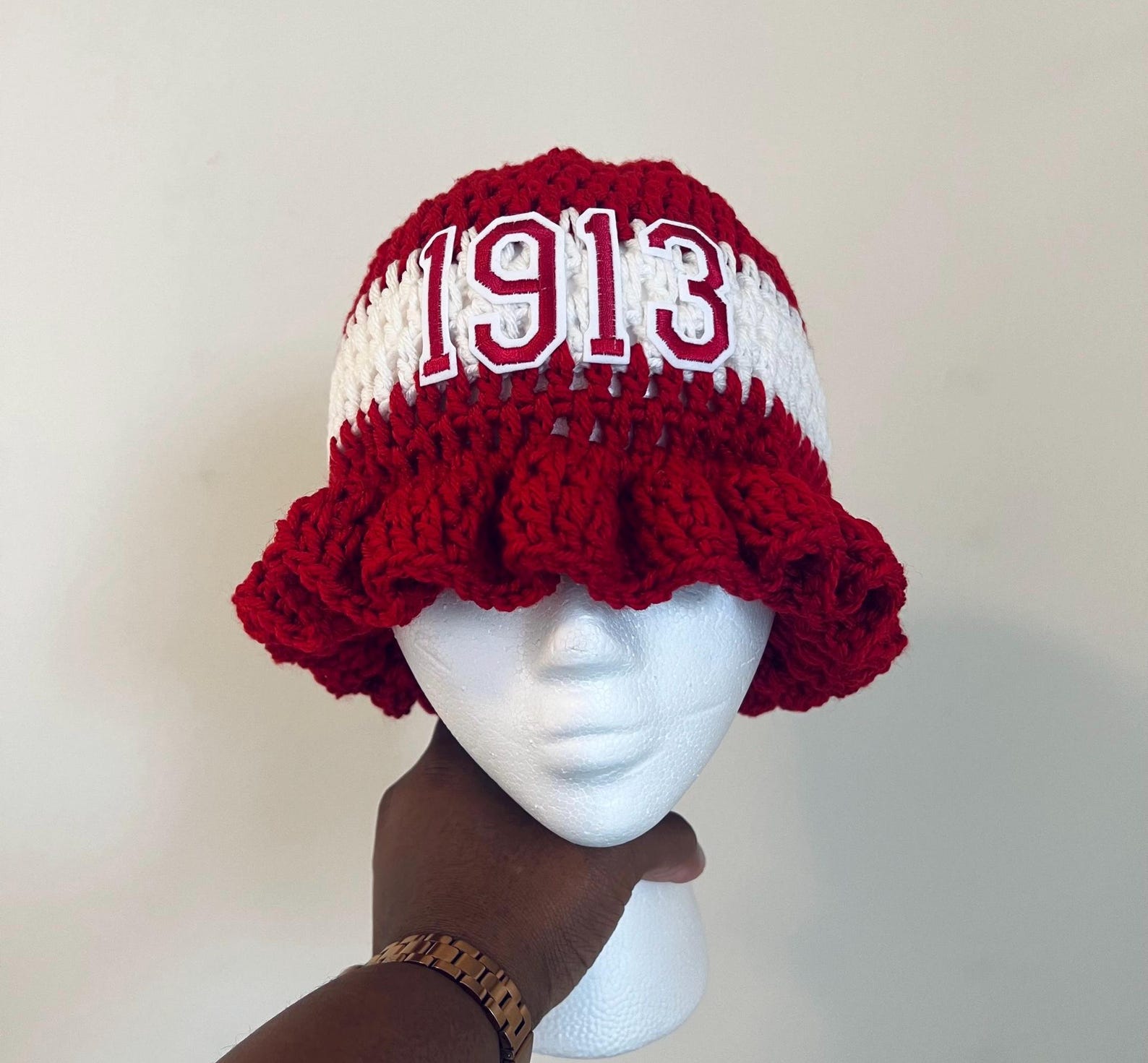 Crochet Bucket Hats - Sorority Colors Edition - 1913 - Crimson and ...