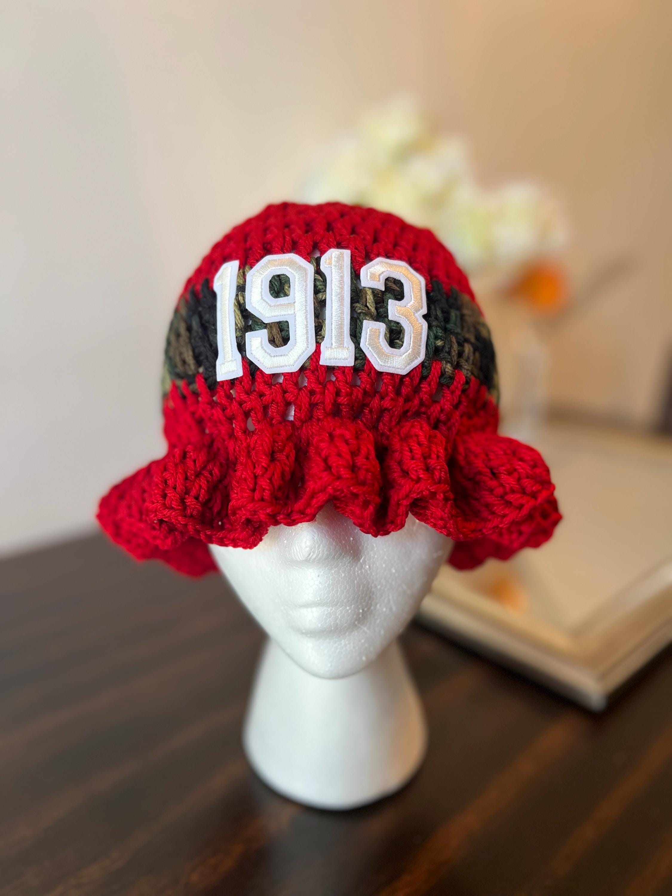 Crochet Bucket Hats - Sorority Colors Edition - 1913 - Crimson and ...