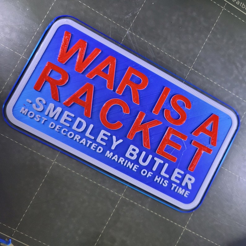 WAR IS a RACKET - Smedley Butler. 3d Printed Magnet Sign. - Etsy