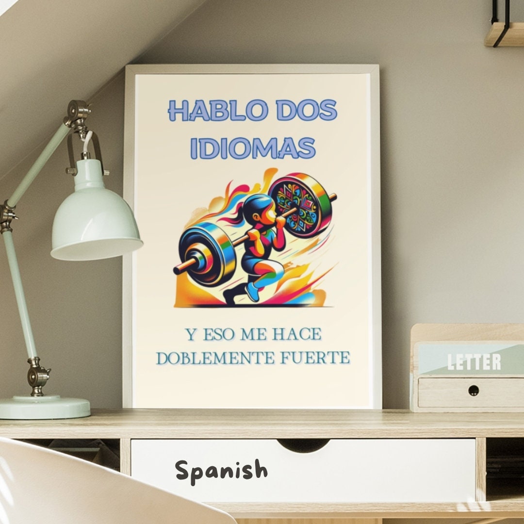 Educational Poster for Bilingual Children in Spanish - "i Speak Two ...