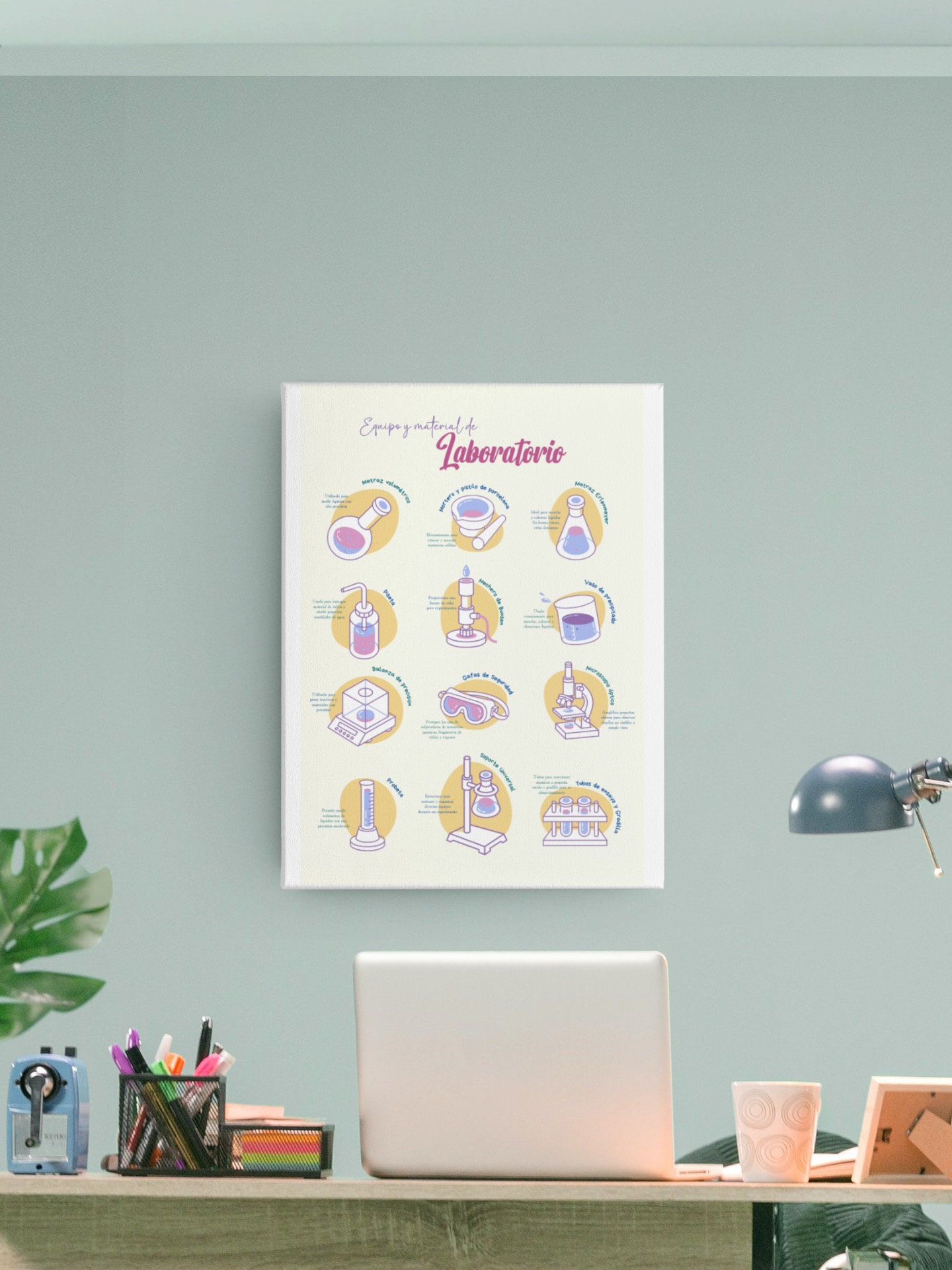 Laboratory Equipment Poster in Spanish - Science Teaching Tool, Lab ...