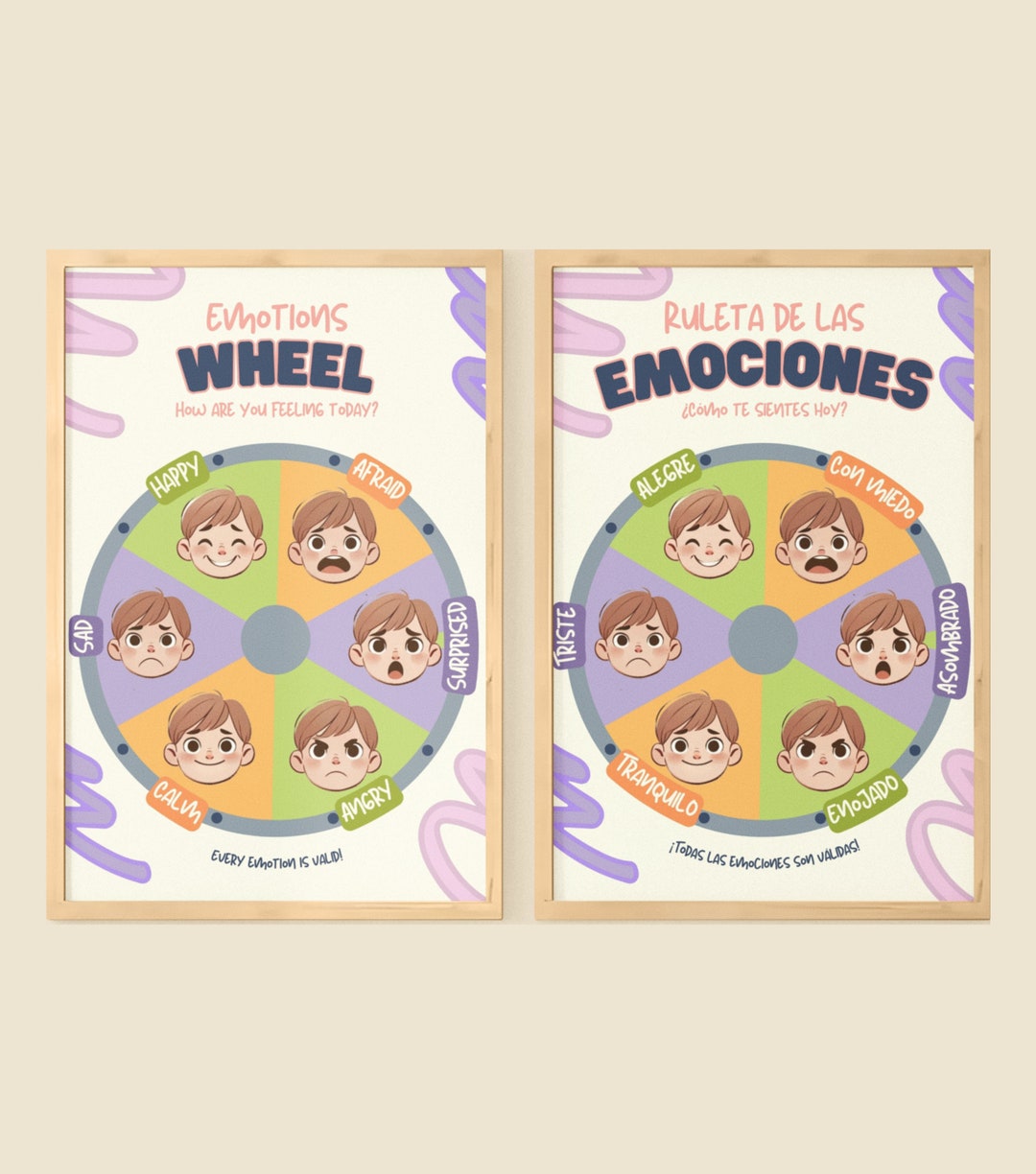 Bilingual Emotions Posters for Kids - Fun Learning, Bright Colors ...