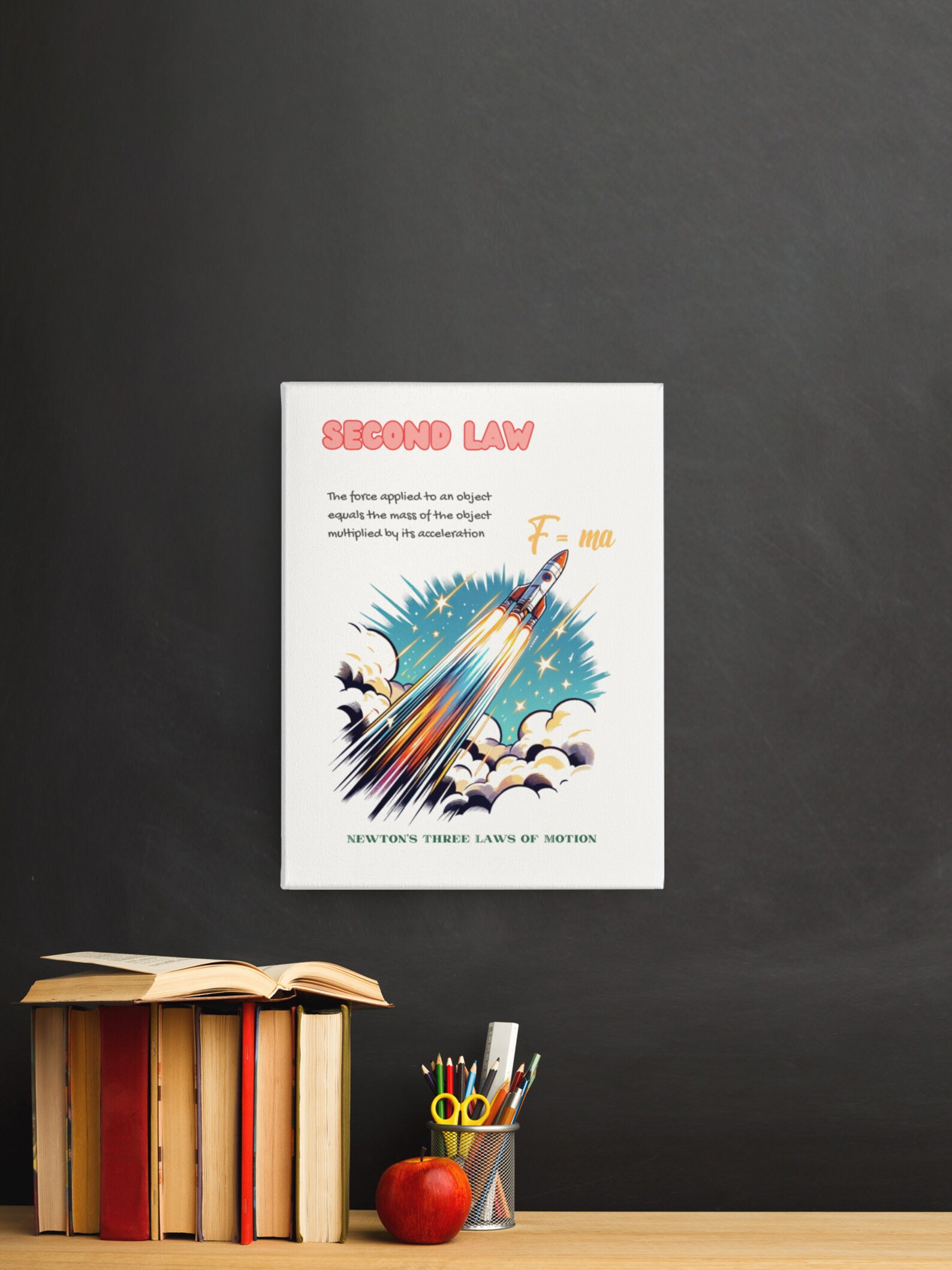 Educational Poster Set in English - Newton's Laws of Motion for Kids ...