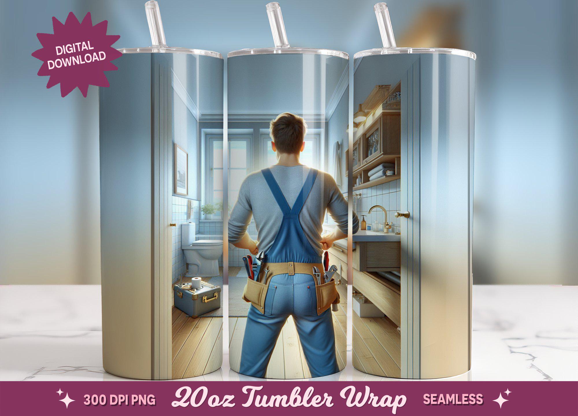 Plumber 20oz Skinny Tumbler Wrap Png for Download, Digital Download ...