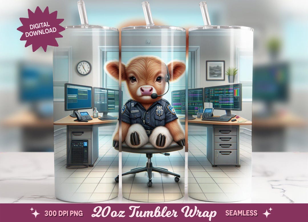 Highland Cow 20oz Skinny Tumbler Wrap Digital Download PNG Adorable Cow ...