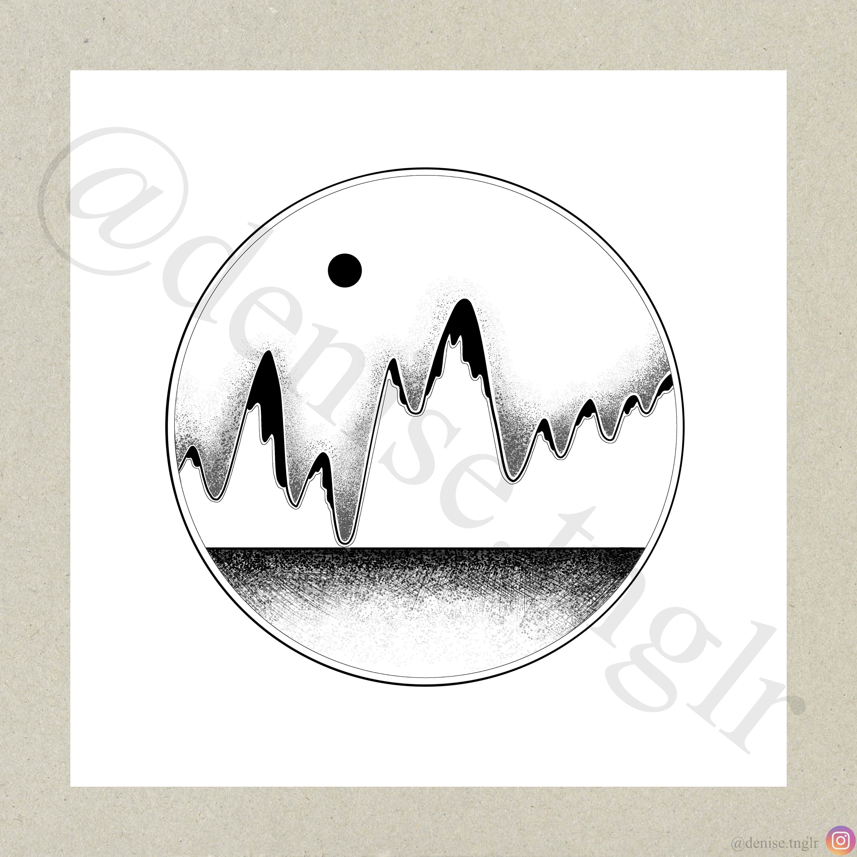 Tattoo Design, Stencil, Art, Mountains, Water, Nature, Geometric ...