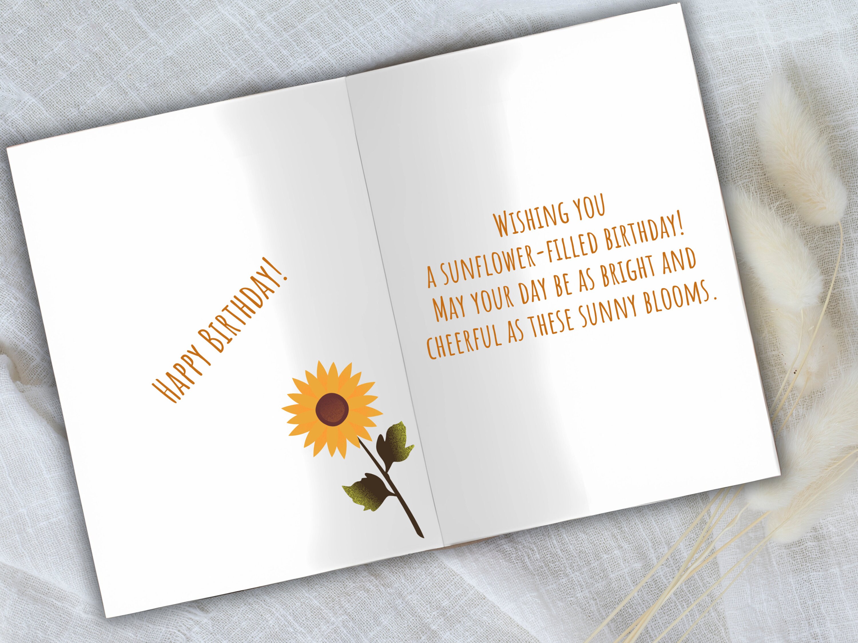 Sunflower Printable Birthday Card Set - Floral Birthday Card - Instant ...