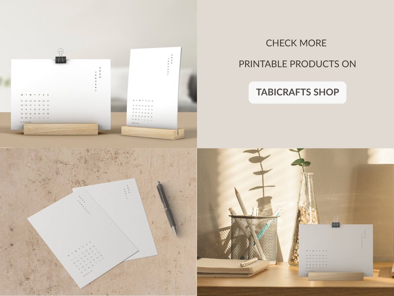 Minimalist Printable Calendar 2024: A6 4.1 X 5.8, Portrait Orientation ...