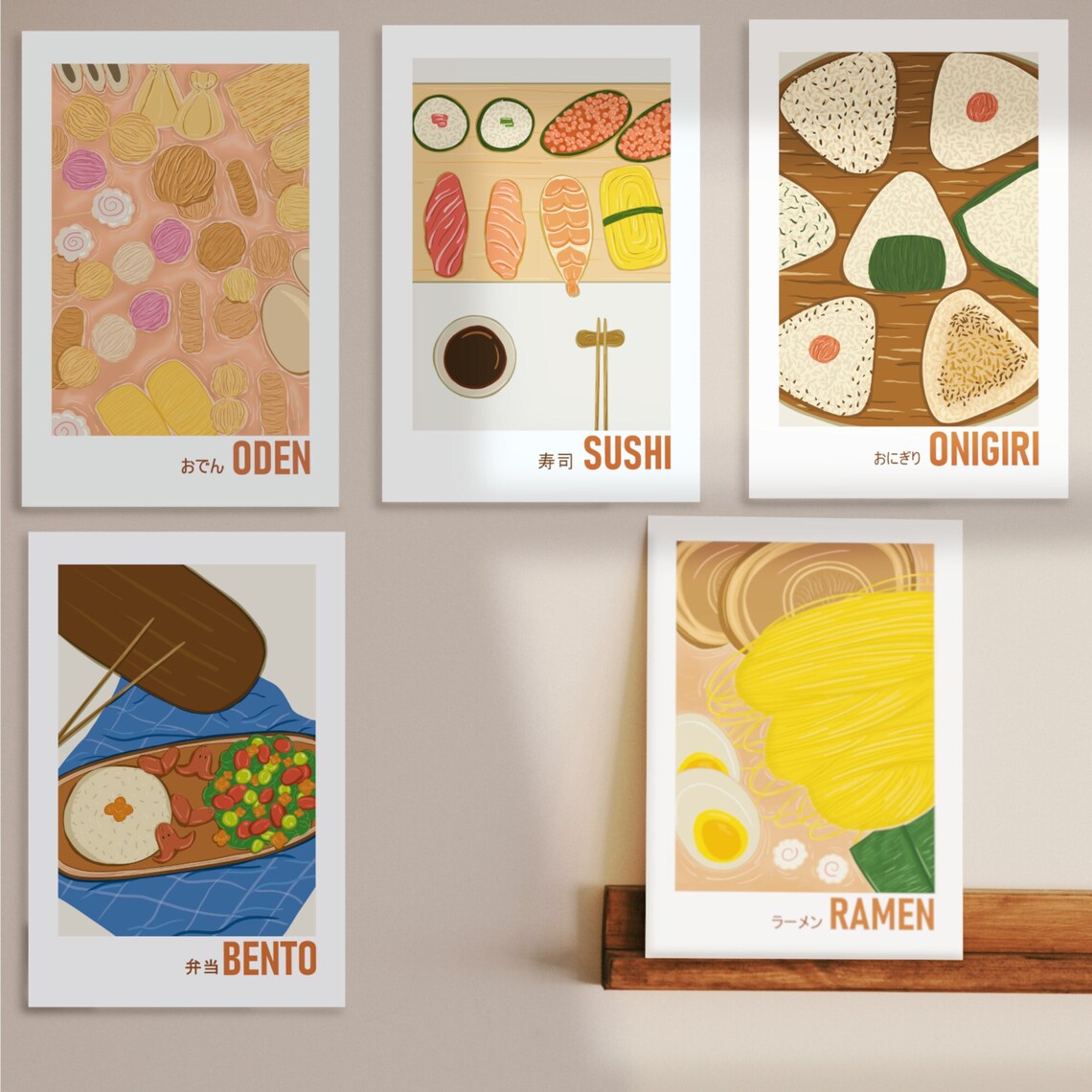 Japanese Food Wall Art Printable Posters Set of 5, Japanese Food ...