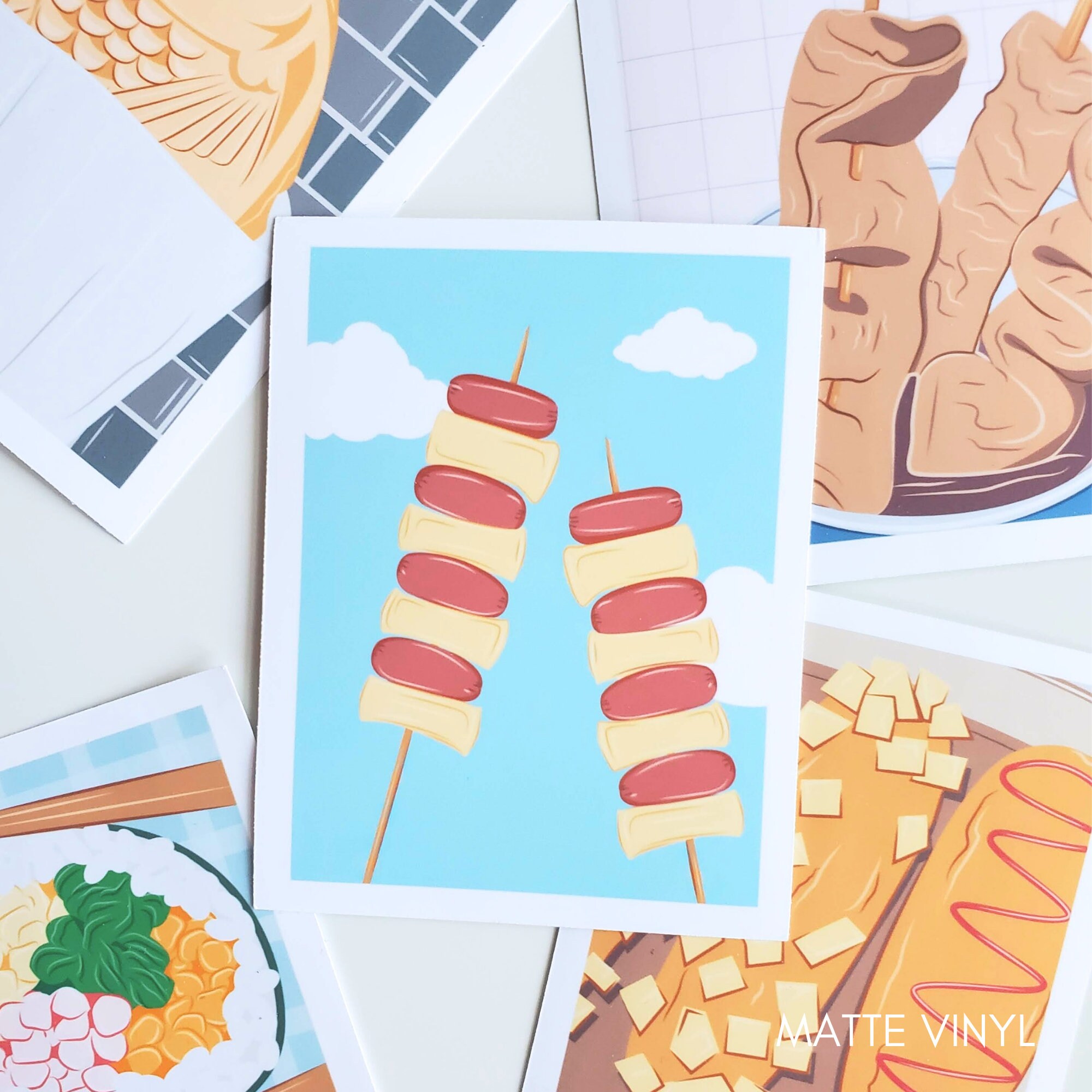 Korean Street Food Stickers Vinyl Stickers Glossy Stickers Journal ...