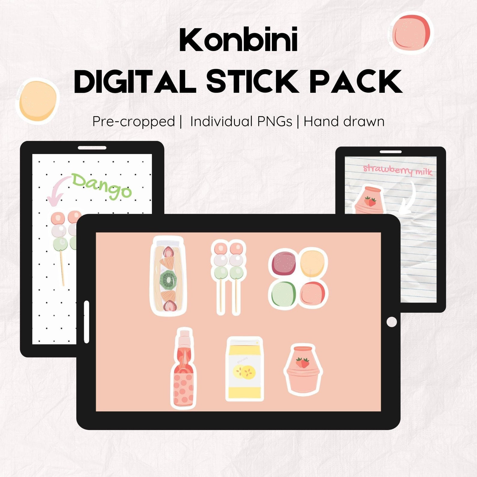 Digital Sticker Pack | Konbini Stickers | PNG Stickers | | Journal ...