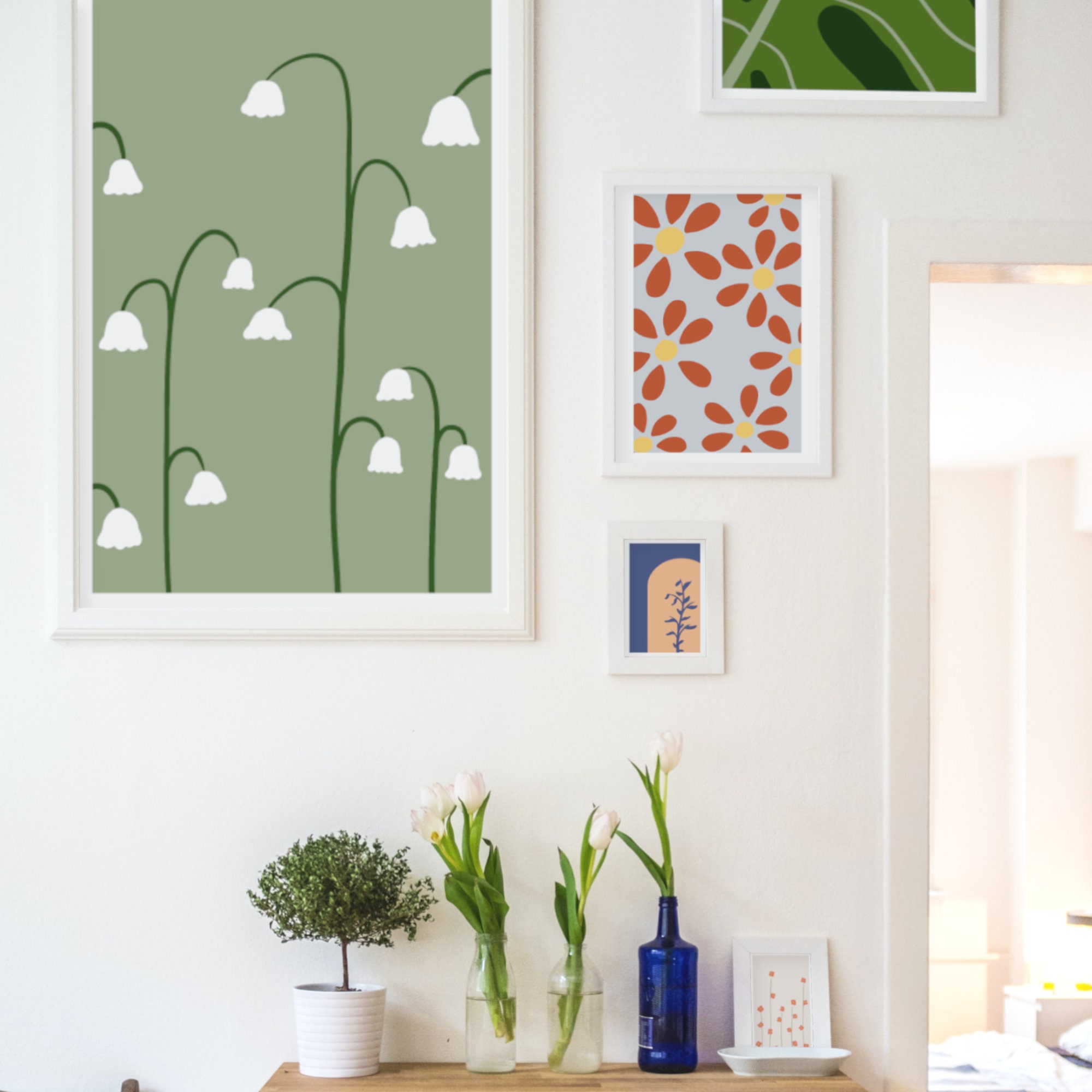 Minimalistic Simple Plant Posters Set of 5, Minimalist Plant Prints ...