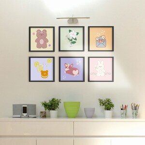 Cute Pastel Printables Set of 10, Cute Flower Prints, Trendy Wall Art ...