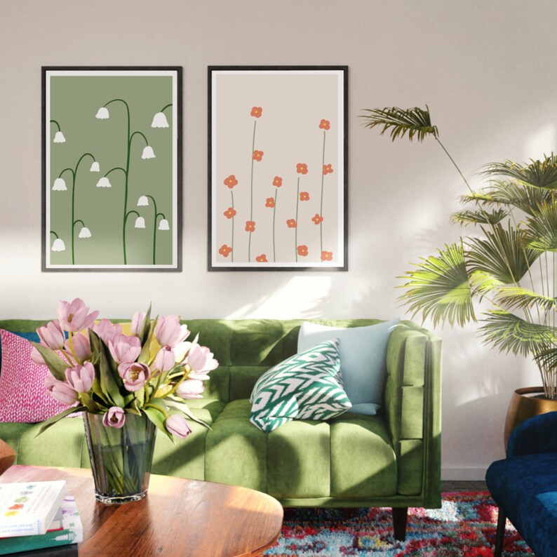 Minimalistic Simple Plant Posters Set of 5, Minimalist Plant Prints ...