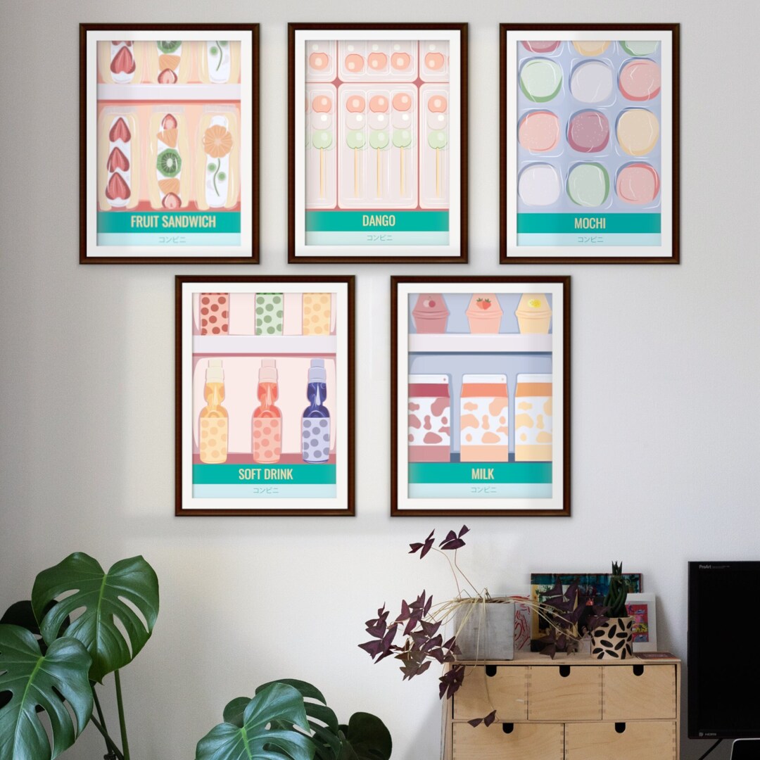 Japanese Convenience Store Food Wall Art Posters Set of 5, Japanese ...